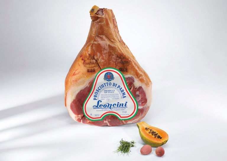 Leoncini Prosciutto di Parma. Italian ham product with papaya and ...
