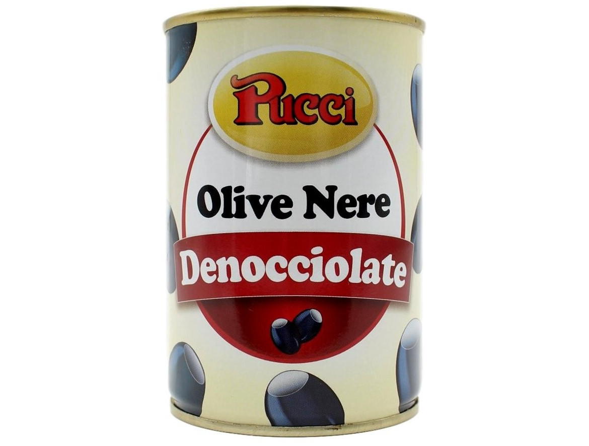 Canned Pucci brand black olives. Italian pickled vegetables, Olive Nere ...