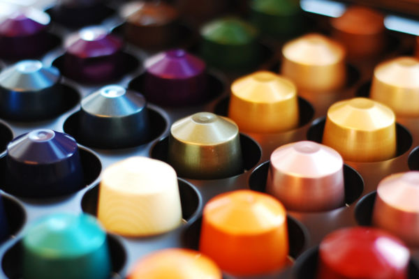 Nespresso coffee capsules. Colorful single-serving Italian coffee pods ...