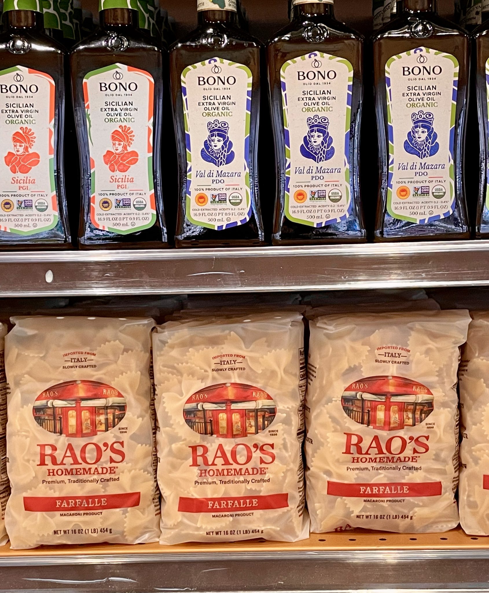 Italian food: Rao's pasta, Bono olive oil from San Francisco Bay Area ...